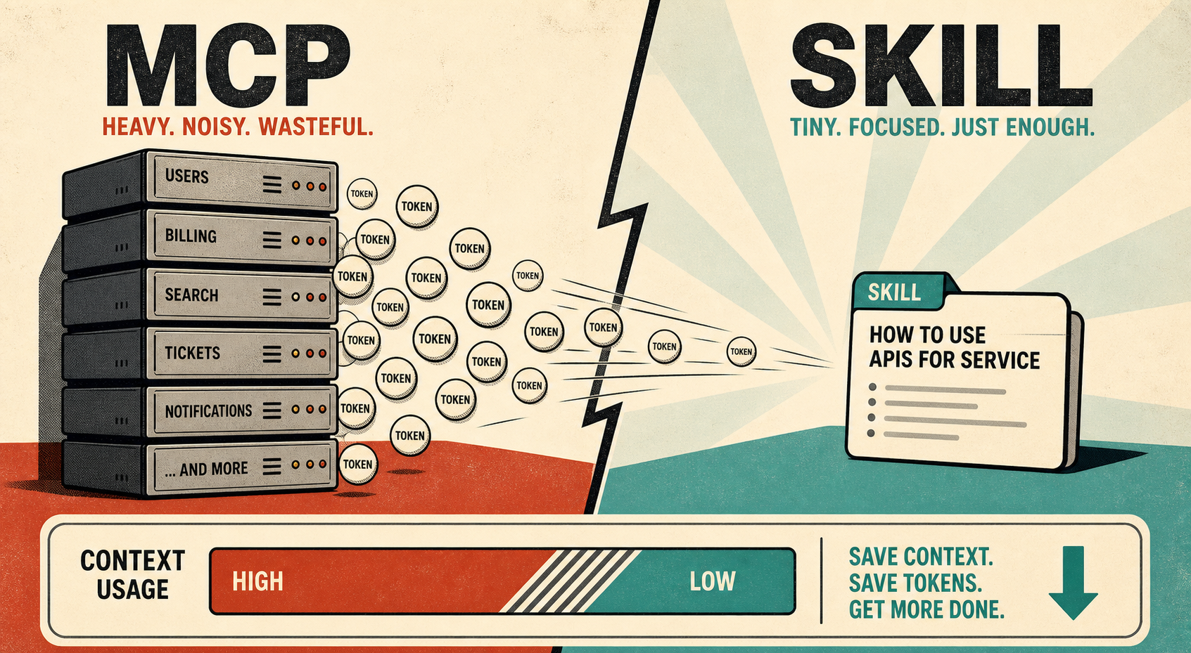 MCP vs Skills: Why Skills Save Context Tokens | TeamCopilot Blog